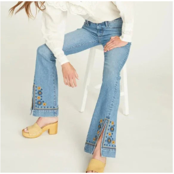 Free People | Jeans | Driftwood Farrah Flare Slit Golden Gates Free ...